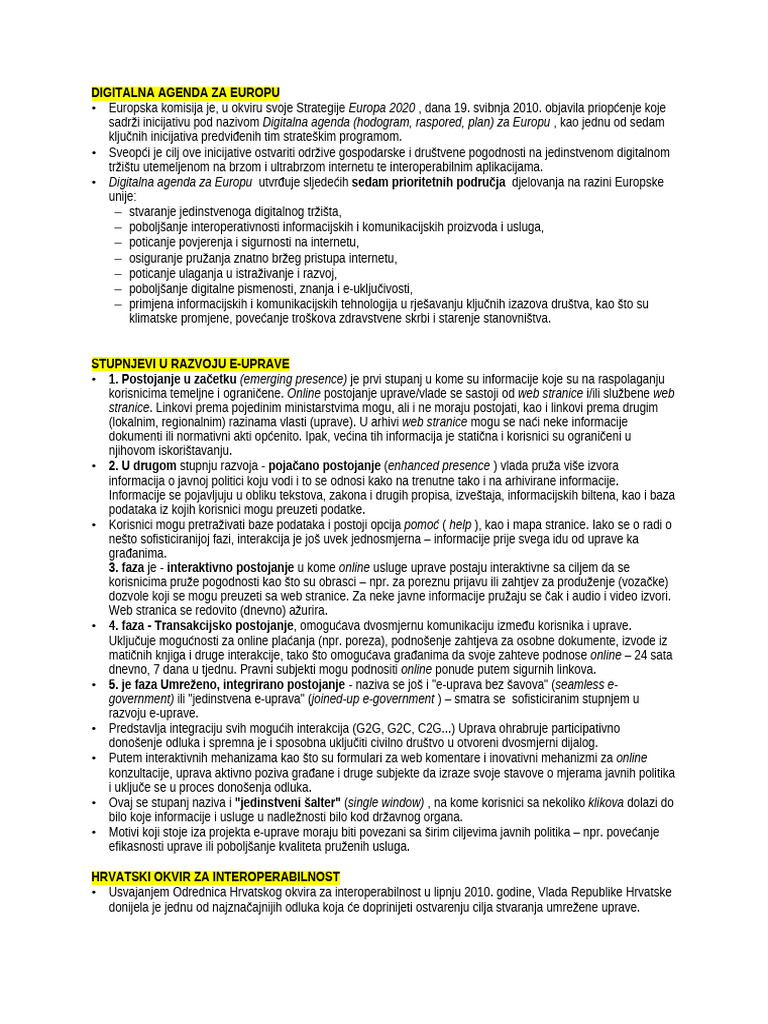 E-Uprava - Pitanja Za Ispit | PDF