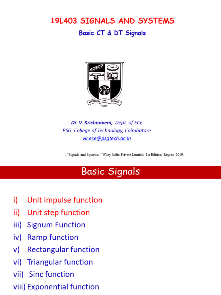 02-Basic CT & DT Signals | PDF