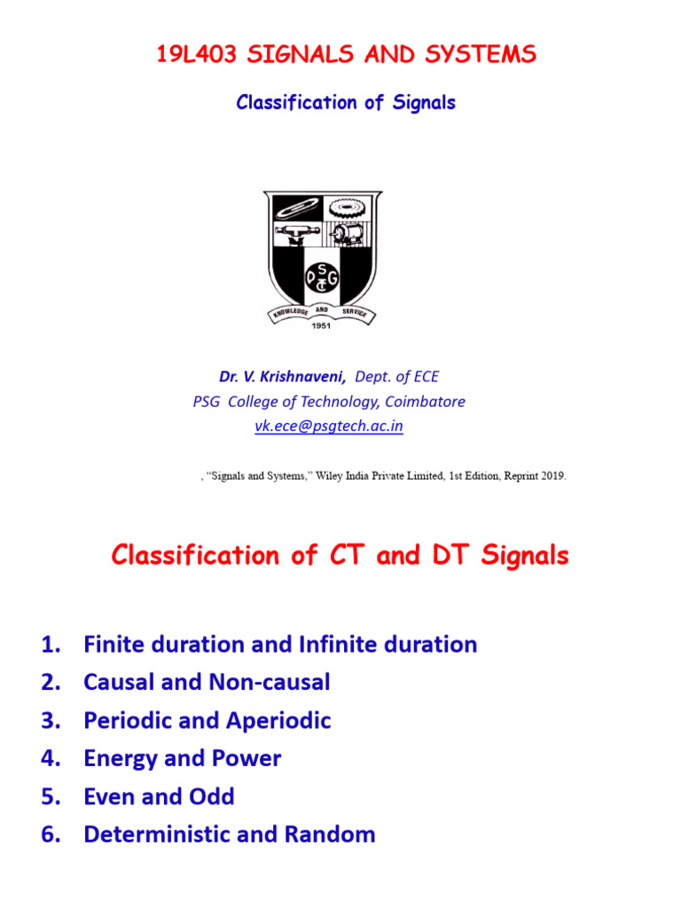 04-Classifications of Signals | PDF