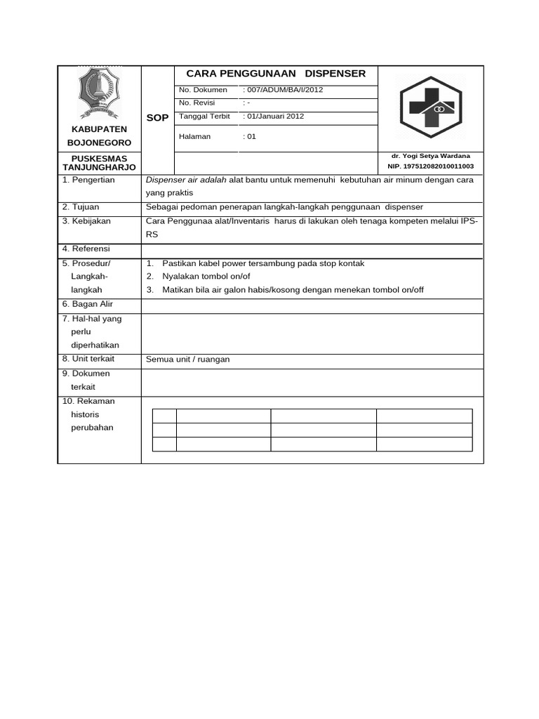 Kop Sop - Cara Penggunaan Dispenser | PDF