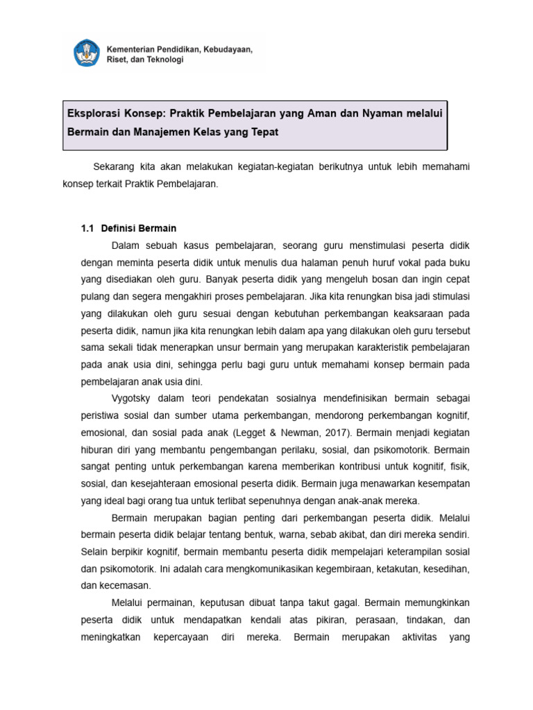 1.2 Topik 4 PAUD - Eksplorasi Konsep | PDF | Karier & Perkembangan