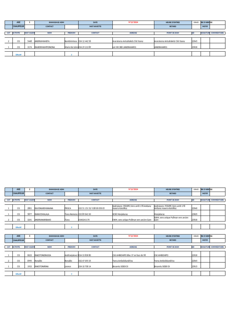 Ramassage ADM 12 Sept 2024 | PDF
