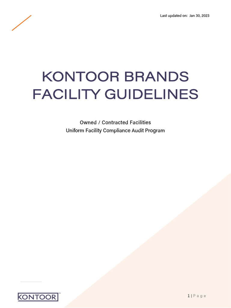 Kontoor Brands Facility Guidelines | PDF | Employment | Overtime