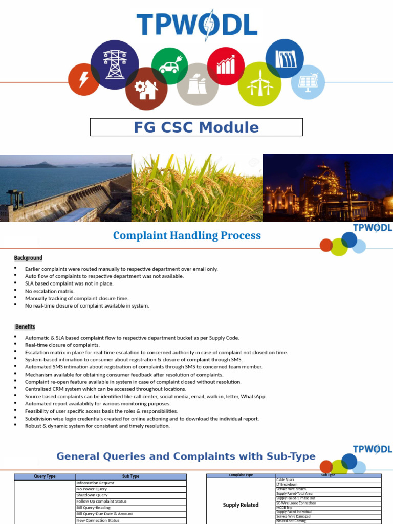 FG CSC Module Complaint Registration and Handling Prcedure | PDF