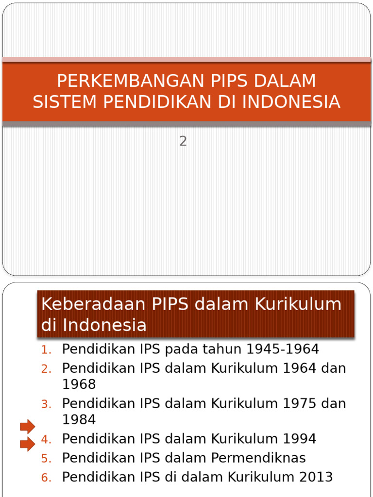 Perkembangan Pips Dalam Sistem Pendidikan Di Indonesia 2 | PDF