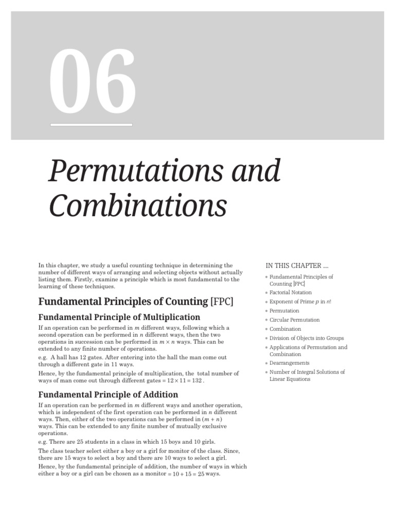 Permutations and Combinations | PDF