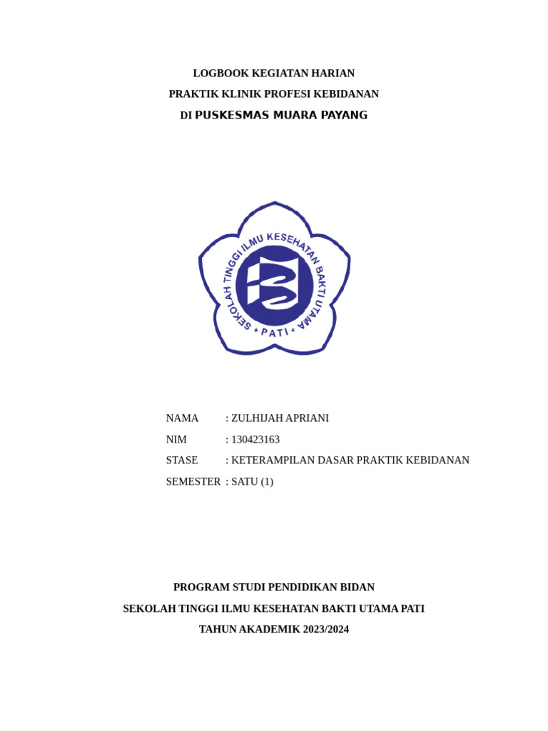 LOGBOOK KDPK Zulhijah Apriani | PDF