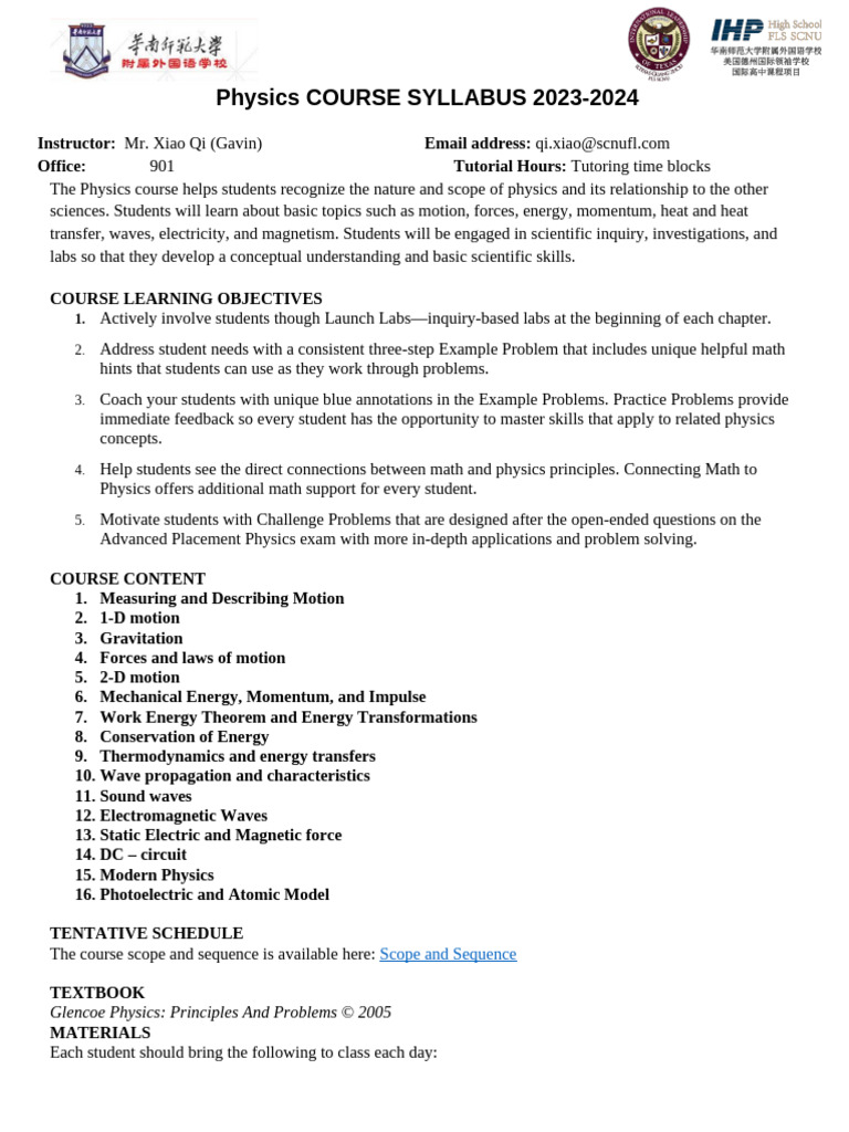 Physcis_Syllabus | PDF