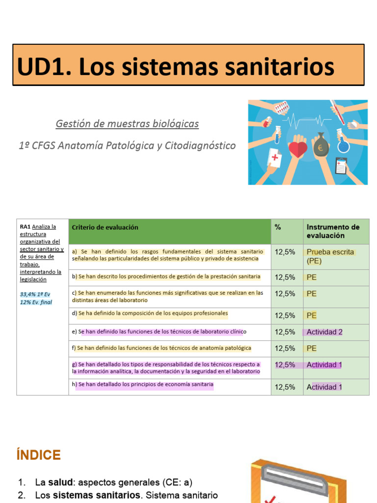 UD1. Los Sistemas Sanitarios - PPTX | PDF