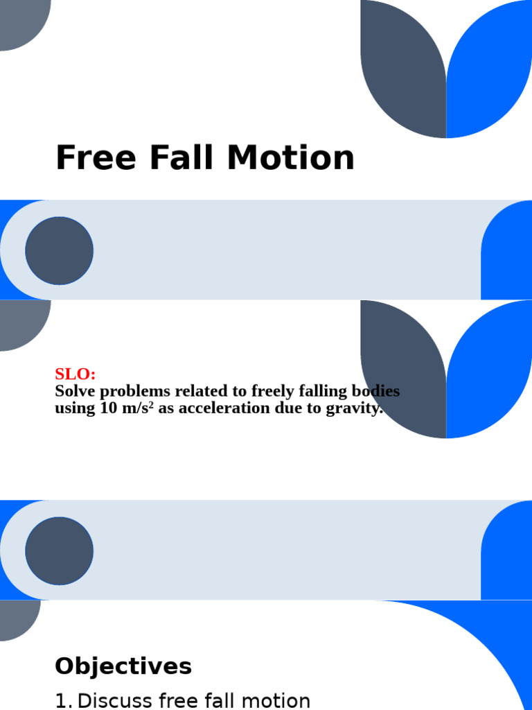 Free Fall Motion | PDF