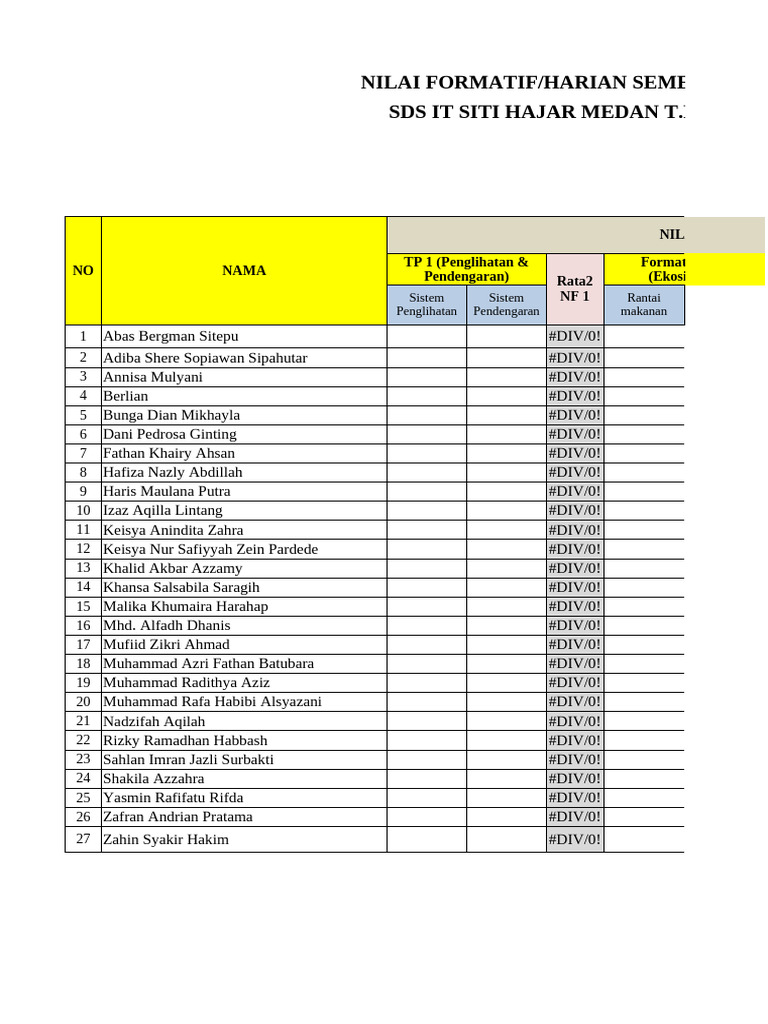 2023-2024 - Format Nilai SAS GENAP | PDF