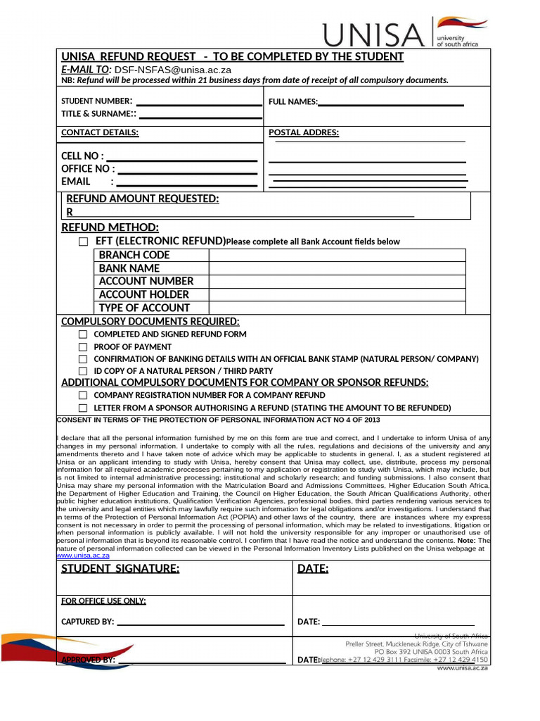 Updated Official Refund Form Domestic | PDF