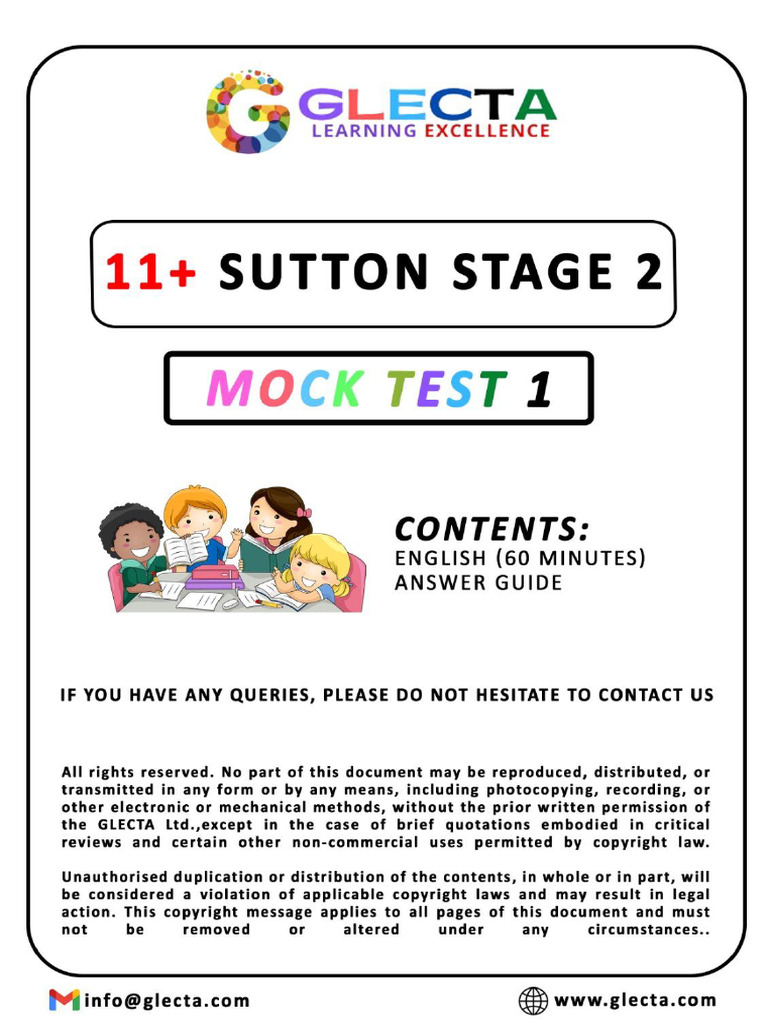 11plus - Sutton - Stage 2 - Y5 - English - Mock Test-1 (Practice Paper ...