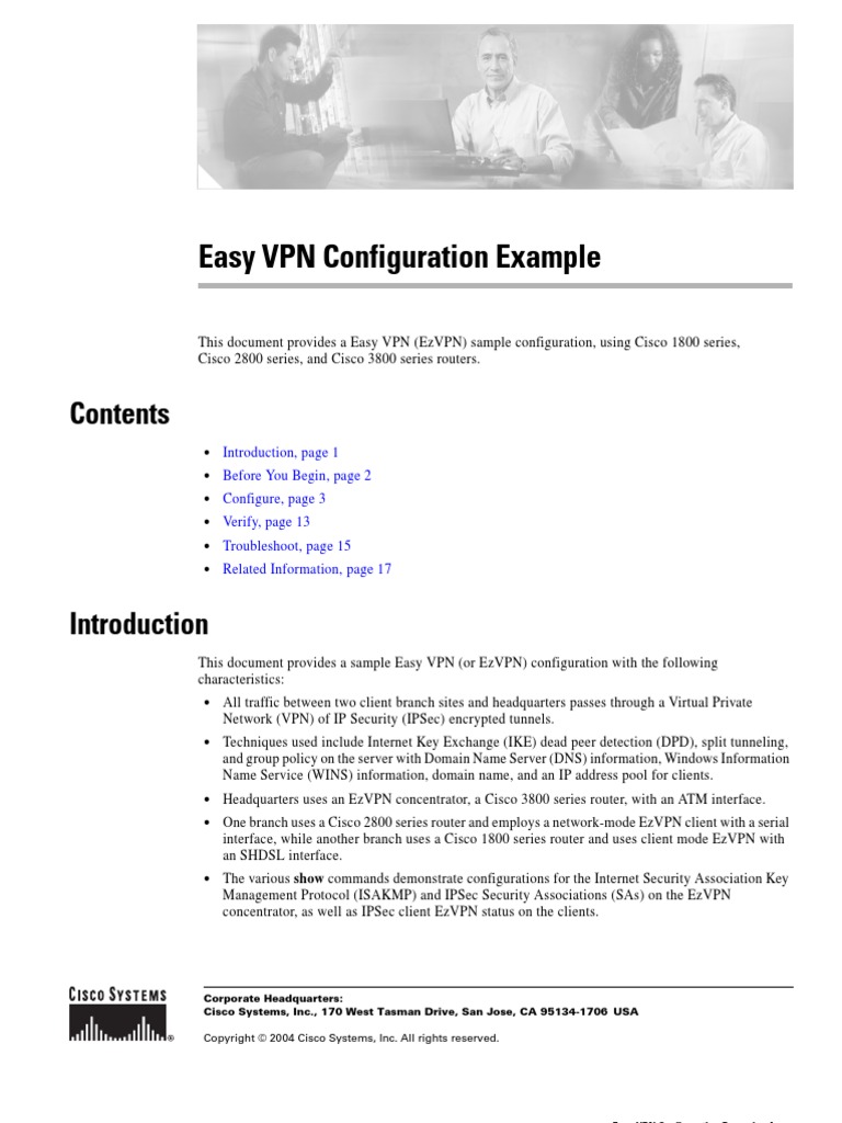 Easy VPN Configuration Example | PDF | Virtual Private Network ...