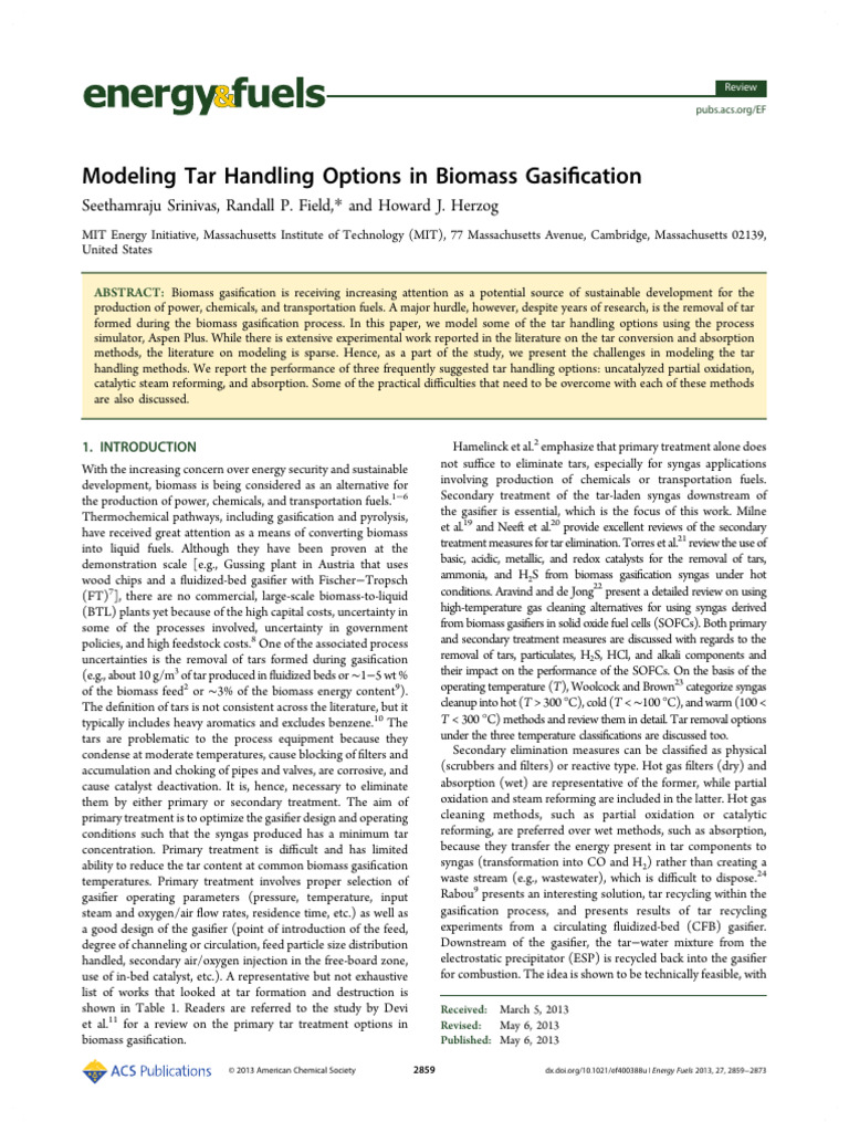 Srinivas Et Al 2013 Modeling Tar Handling Options in Biomass ...