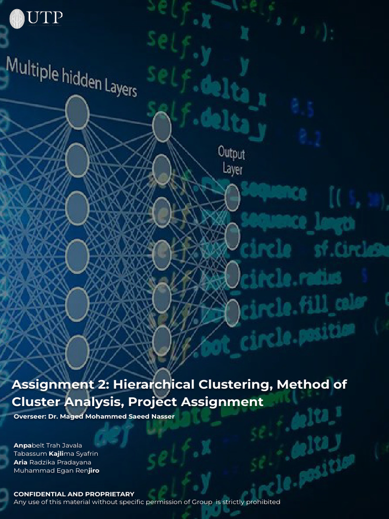 Hierarchical Clustering and Data Science Group Project - Assignment 2 | PDF