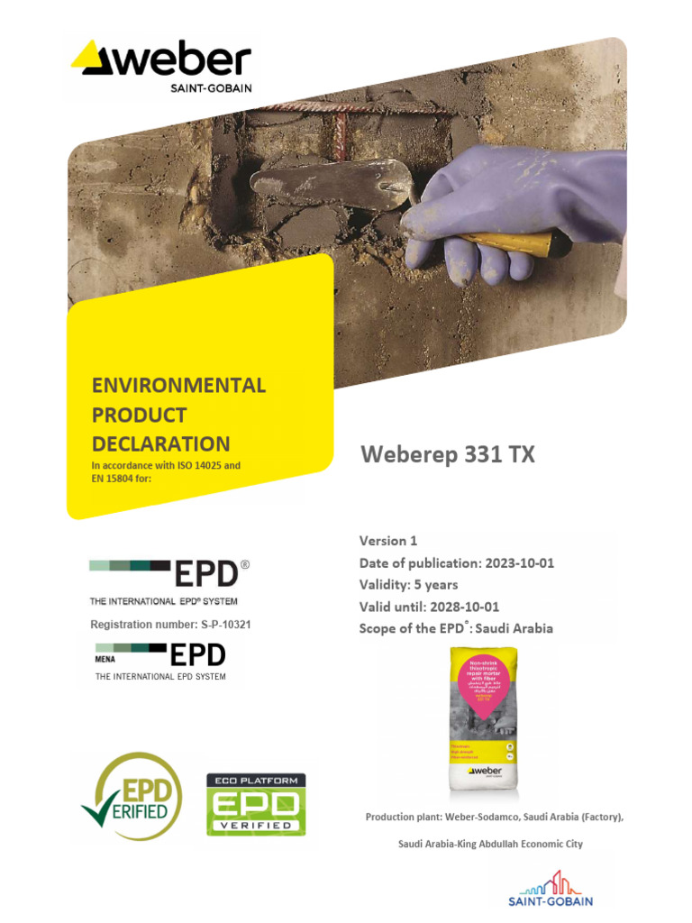 EPD Weberep 331 TX-KSA | PDF