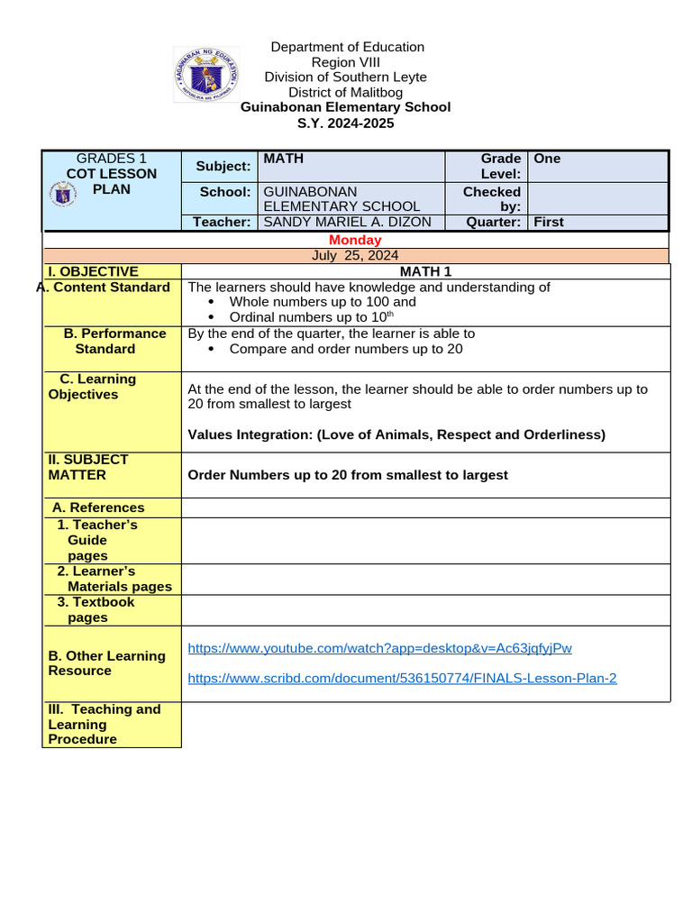Lesson Plan DEMO TOMORROW | PDF