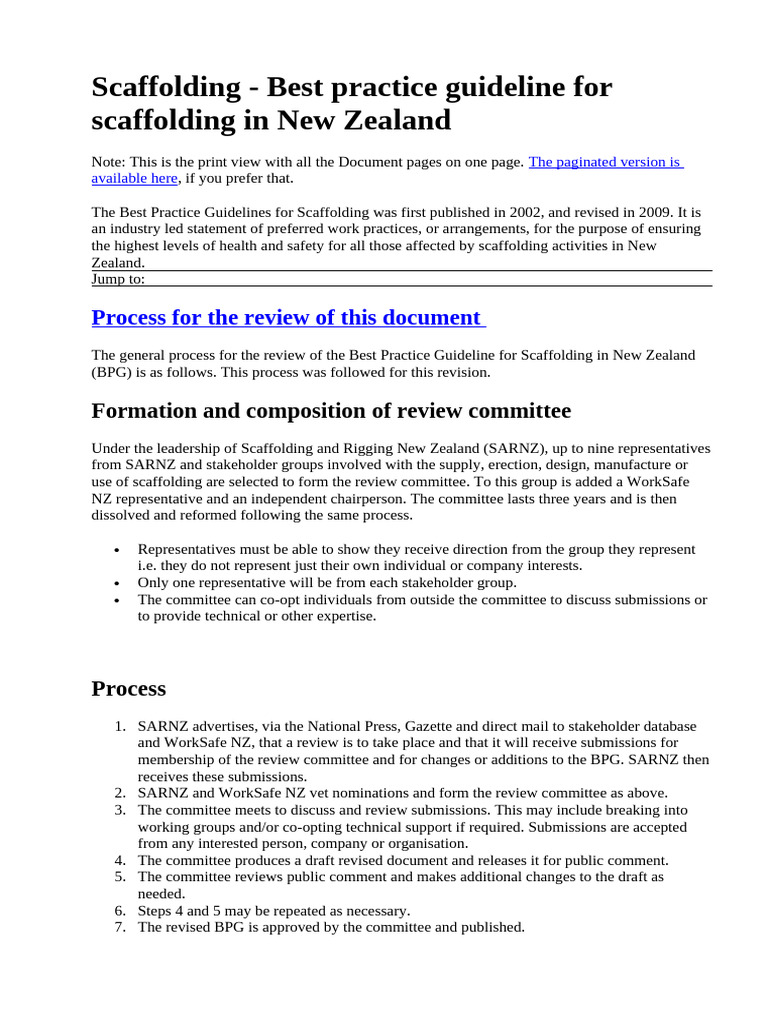 Scaffolding - Best Practice Guideline For Scaffolding in New Zealand | PDF