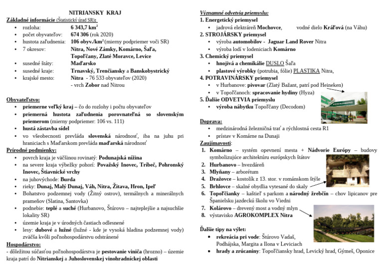 H - POZNÁMKY - Nitriansky Kraj | PDF