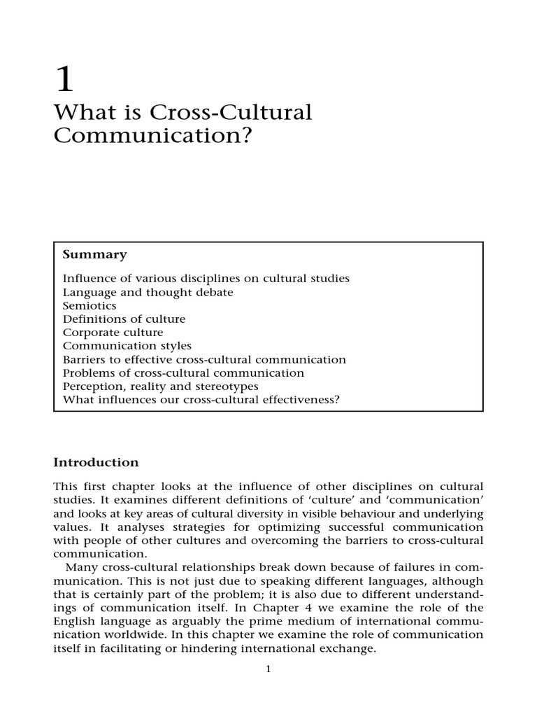 Cross Cultural Communication | PDF