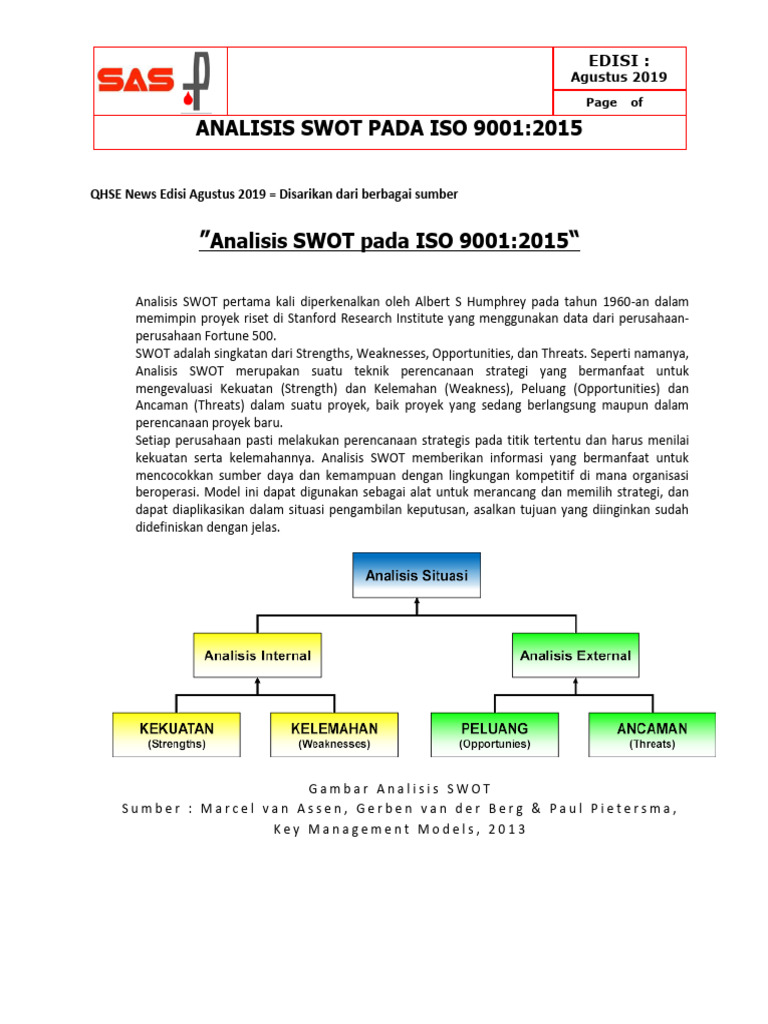 2019-8-QHSE News-Analisis SWOT ISO 9001 2015 | PDF