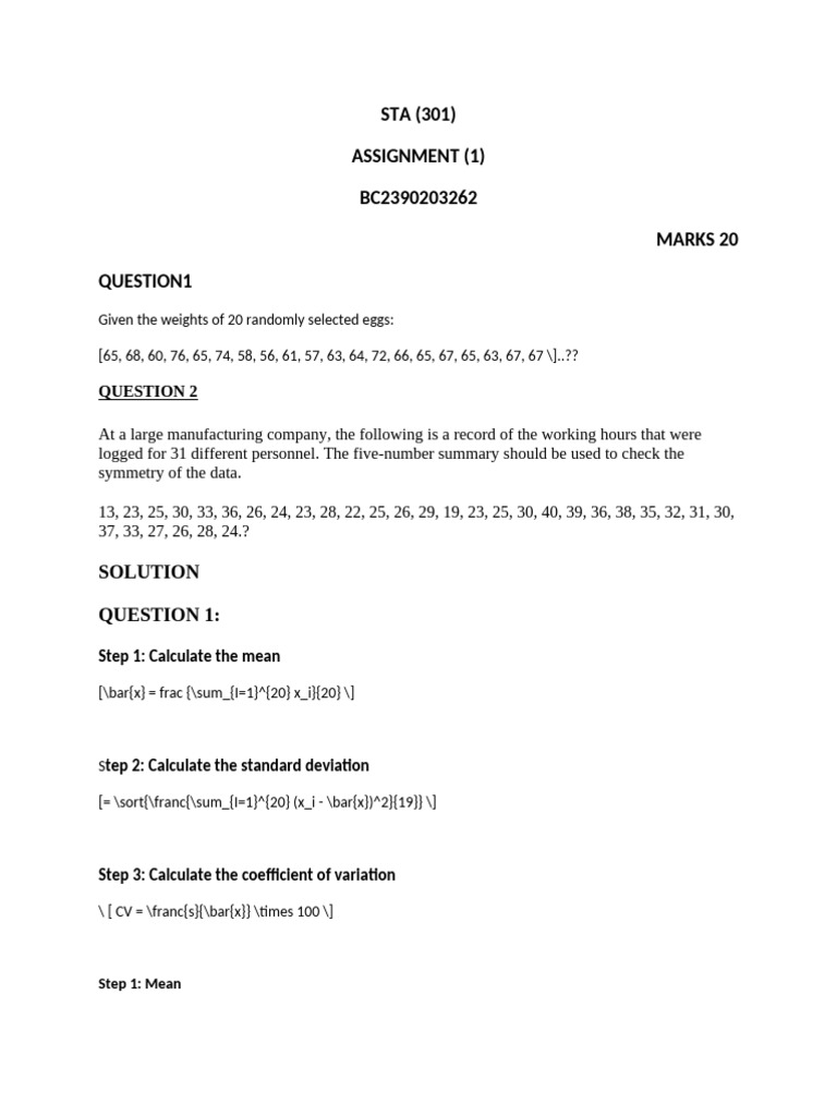 Sta 301 | PDF