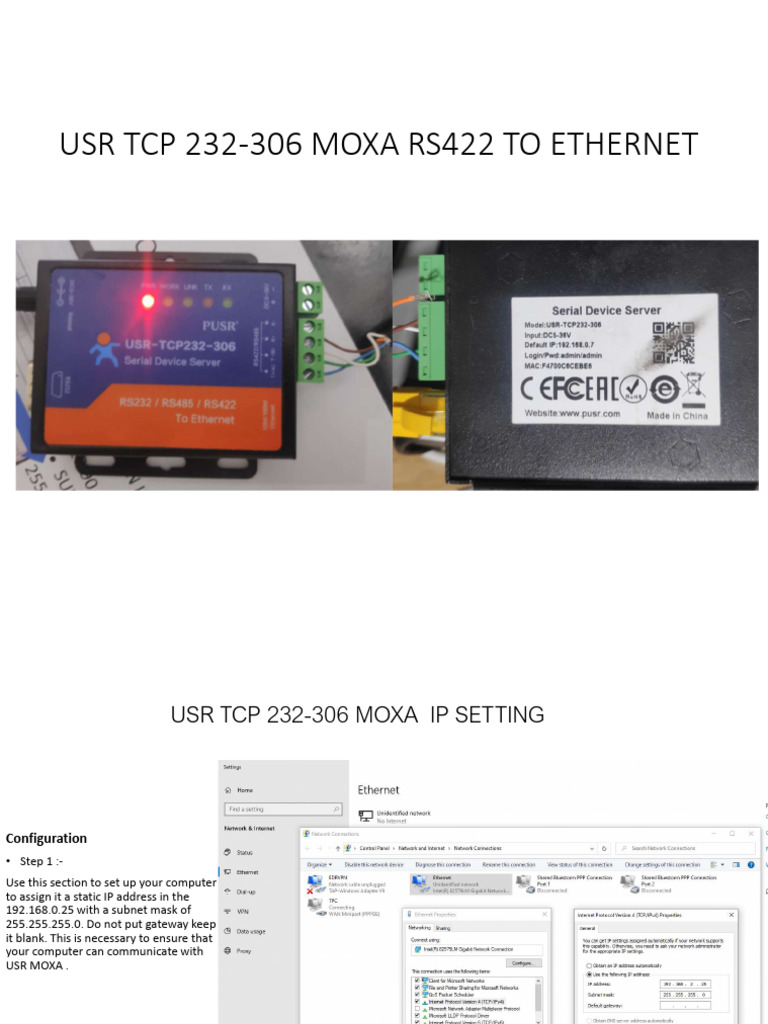 USSR MOXA Configuration | PDF