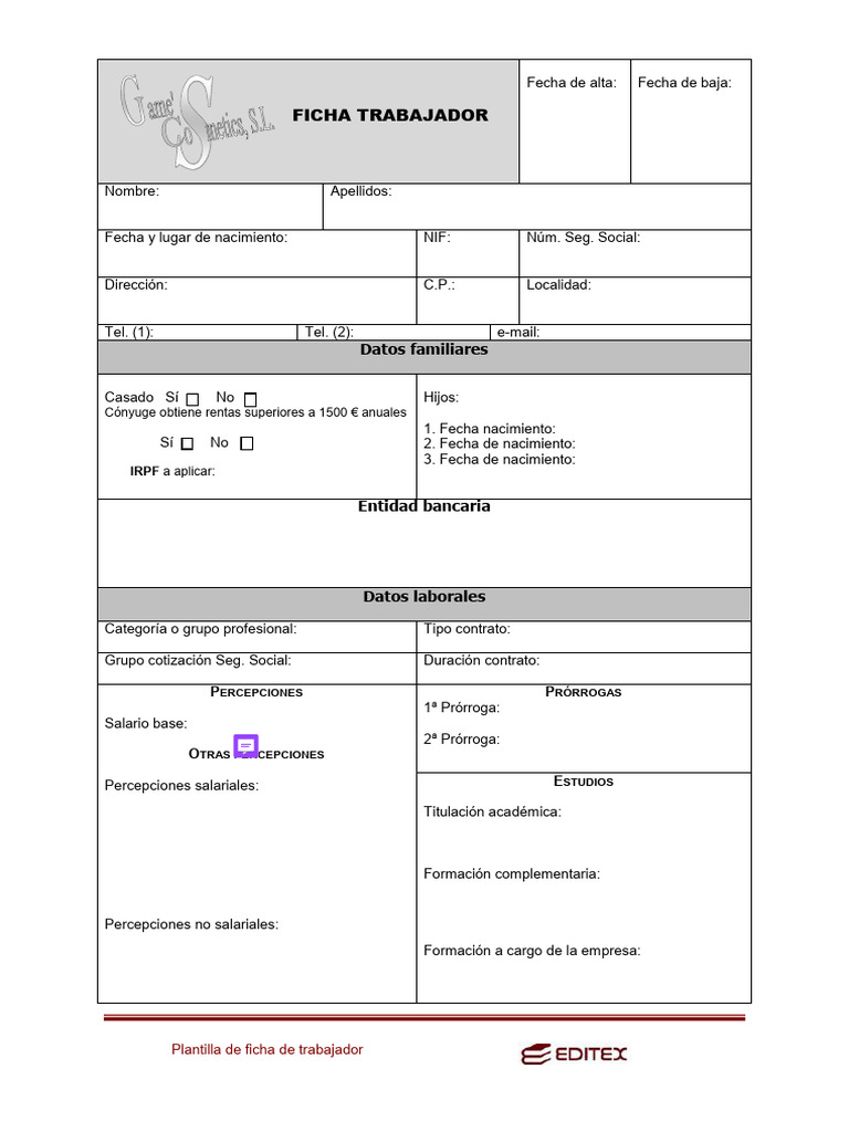 Plant - Ficha Trabajador-7 Raul | PDF