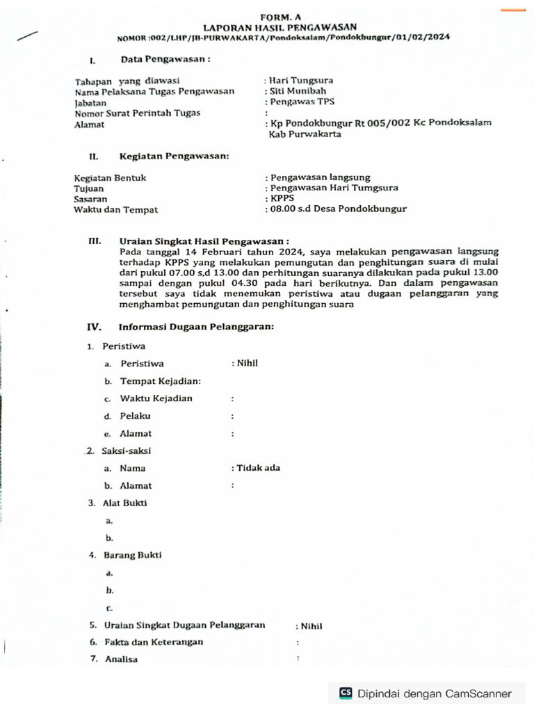 LHP TPS 1 Pondokbungur | PDF