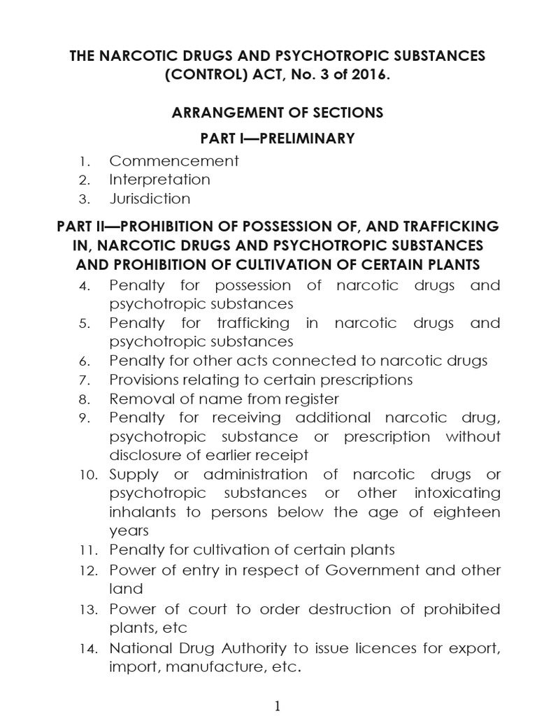 Uganda's Drug Control Act 2016 | PDF | Drugs | Opium