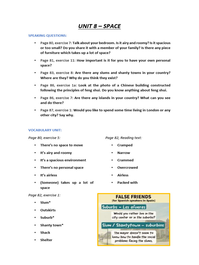 Unit 8 - Space | PDF