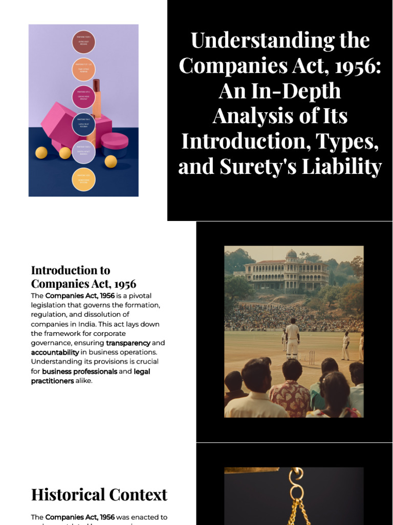 Slidesgo Understanding The Companies Act 1956 An in Depth Analysis of Its Introduction Types and ...