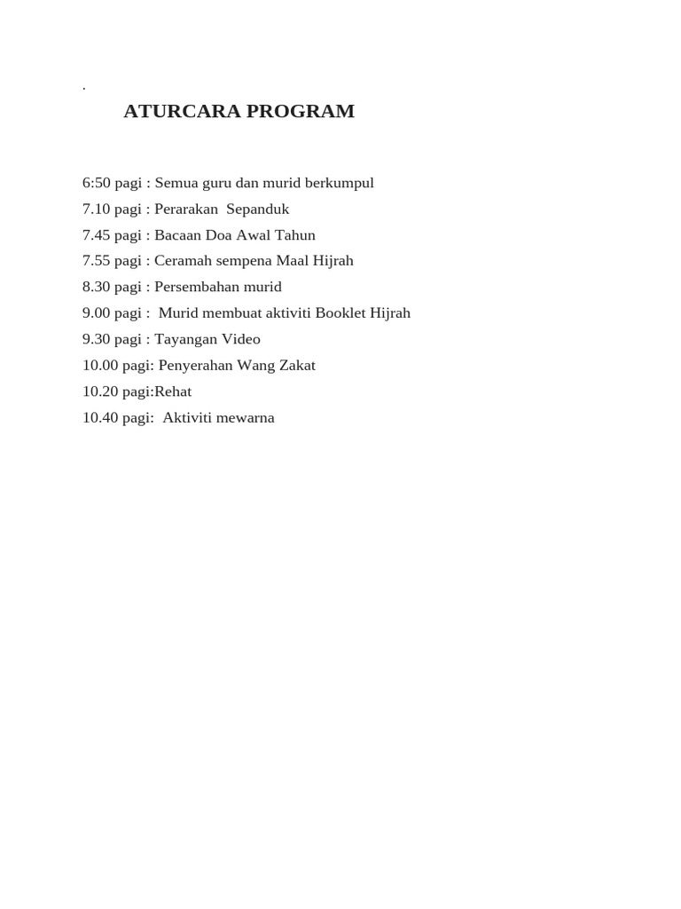 aturcara program | PDF