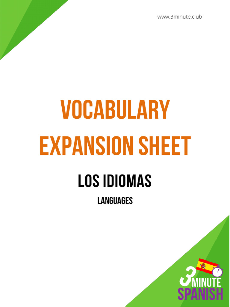 3 Minute Spanish Los Idiomas | PDF