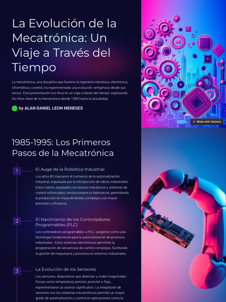 La Evolucion de La Mecatronica Un Viaje A Traves Del Tiempo | PDF