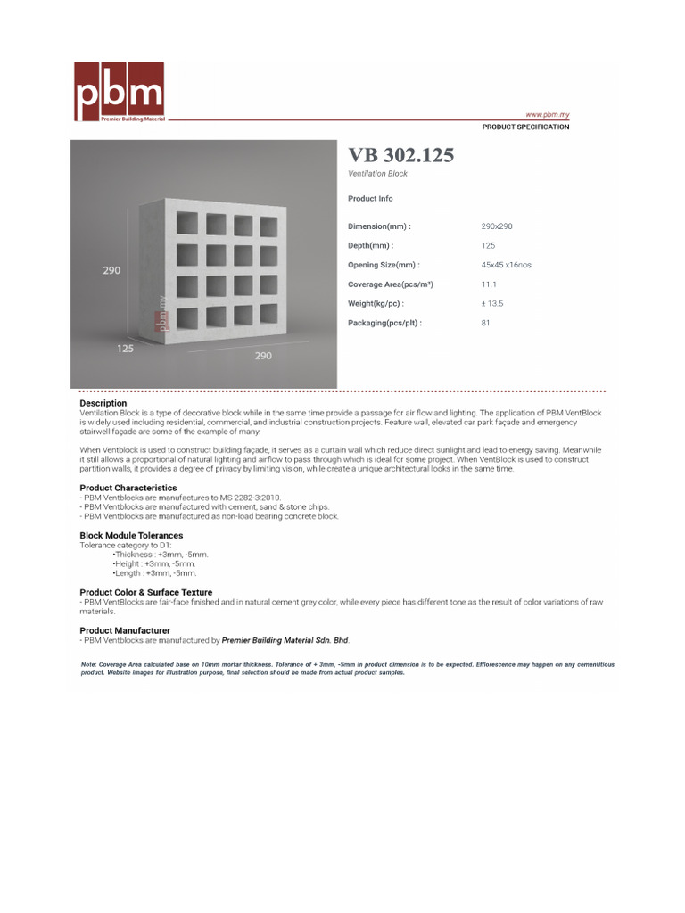 PBM - VB 302.125 | PDF