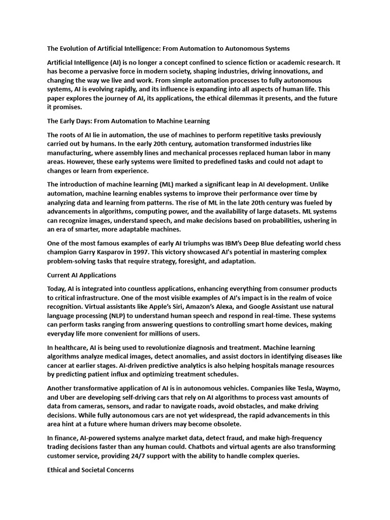 AI Evolution | PDF