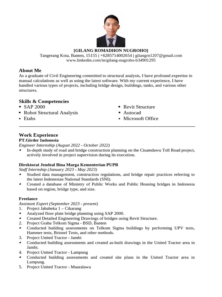 CV - Gilang Romadhon Nugroho | PDF