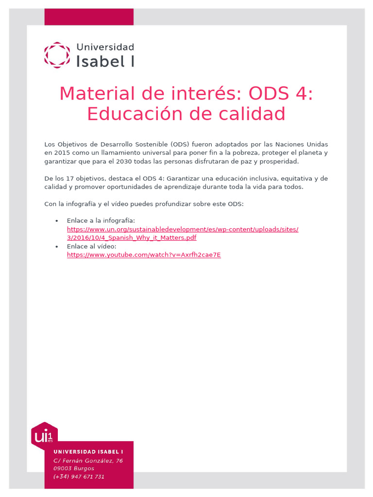 ODS 4 - Educación de Calidad | PDF