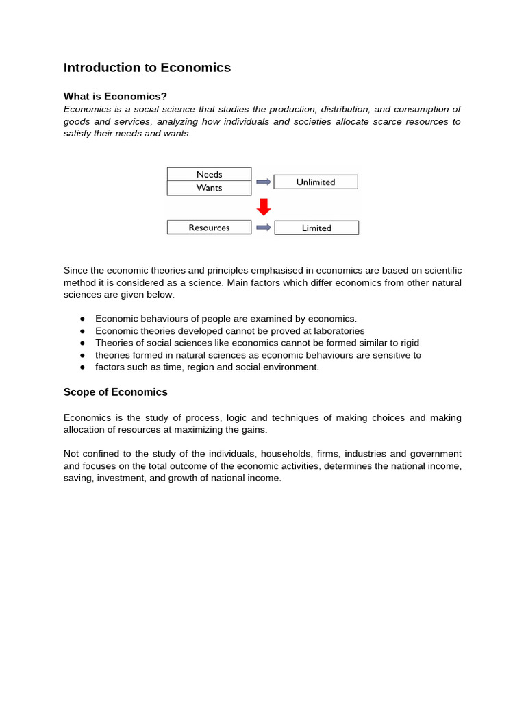 1. Introduction to Economics | PDF