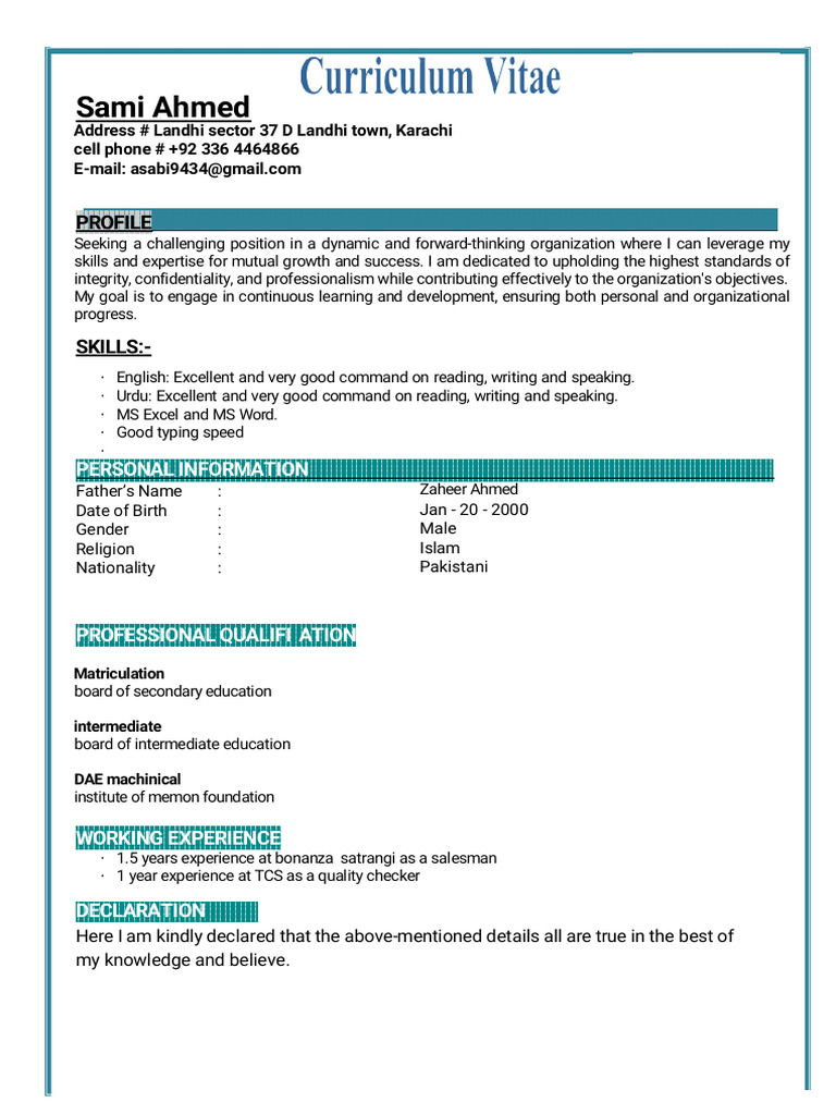 Resume Sami Ahmed | PDF