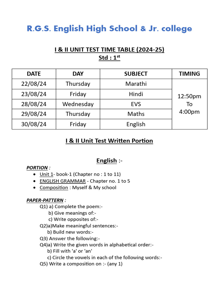 Unit-1 (Written Portion) | PDF