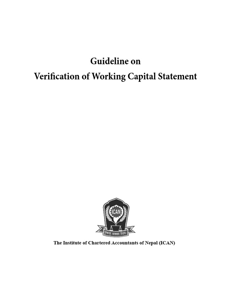 Guideline On Verification of Working Capital Statement | PDF
