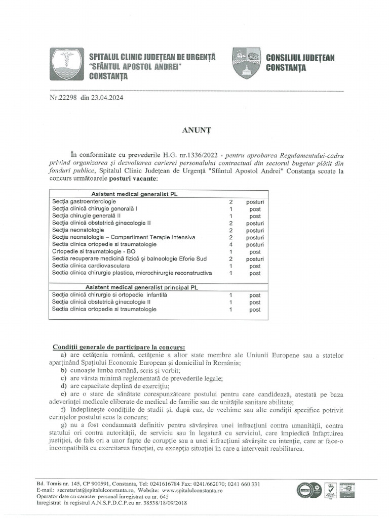 Anunt Concurs | PDF