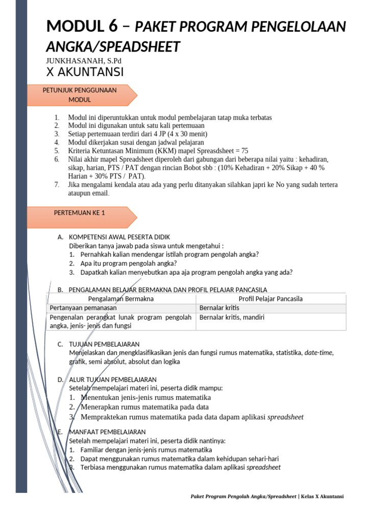 Modul 6 Spreadsheet | PDF