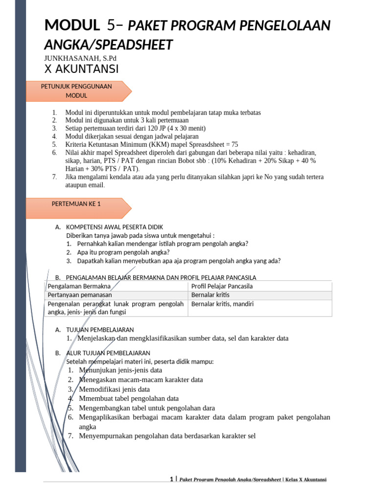 Modul 5 Spreadsheet | PDF