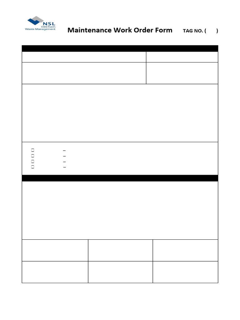Maintenance Work Order Form_1 | PDF