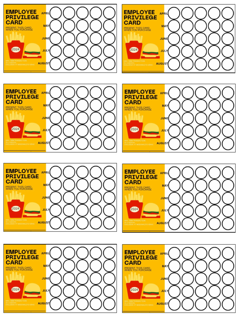Employee Privilege Card | PDF