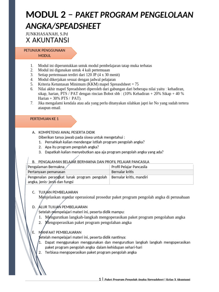Modul 2 Spreadsheet | PDF